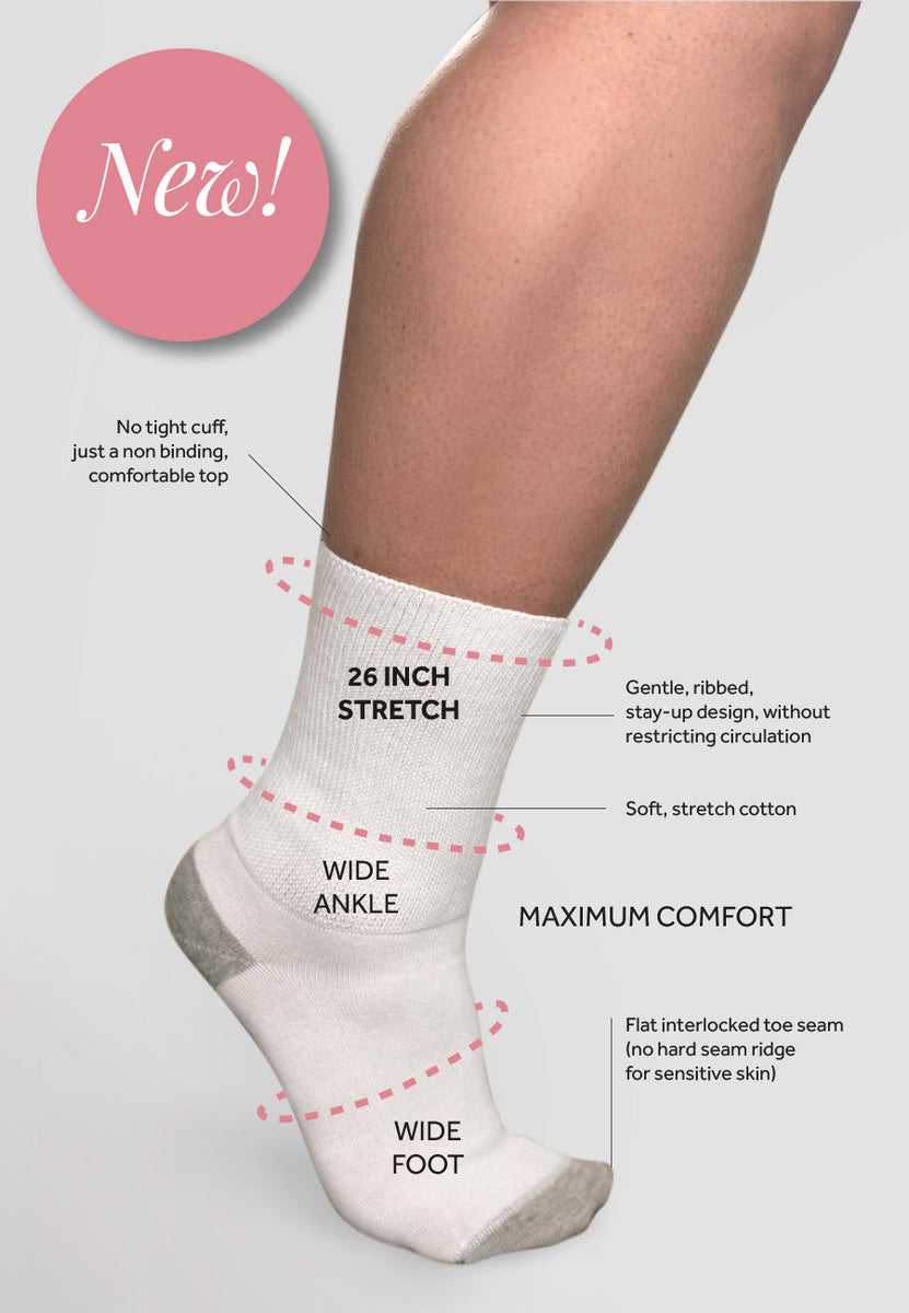 SuperWide short cotton socks – The Big Bloomers Company